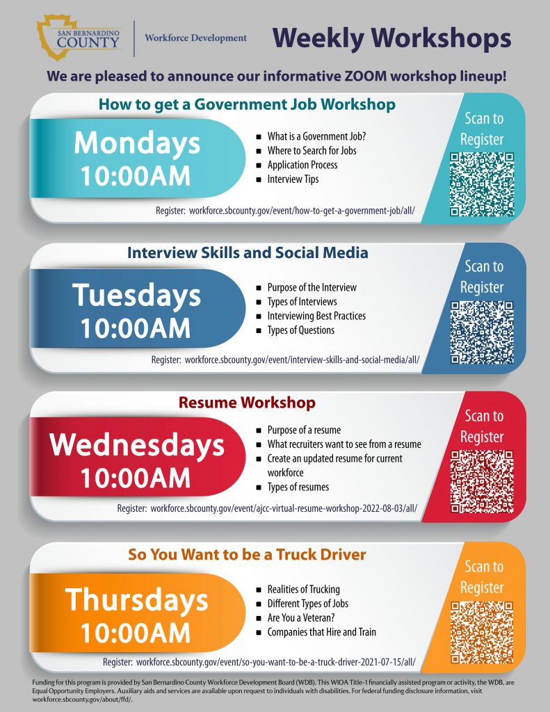 Services Flyers – Workforce Development